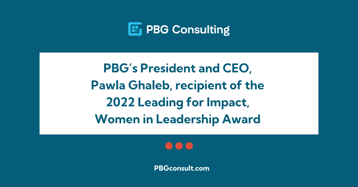 Pawla Ghaleb, recipient of the 2022 Women in Leadership Award