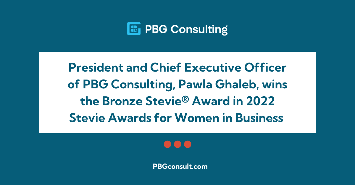 Pawla Ghaleb wins the Stevie Award for Women in Business